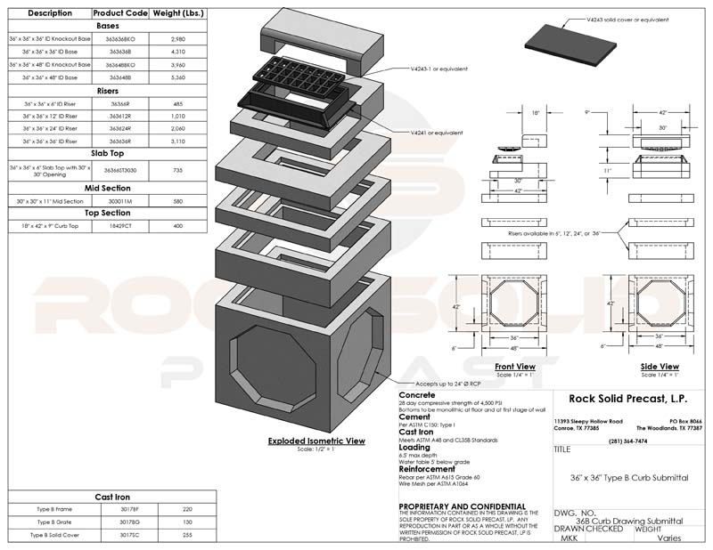 Rock Solid Precast L.P. - Quality Precast Products - Type B Inlet