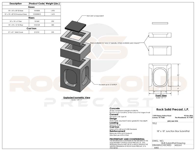 Rock Solid Precast L.P. - Quality Precast Products - Junction Box ...