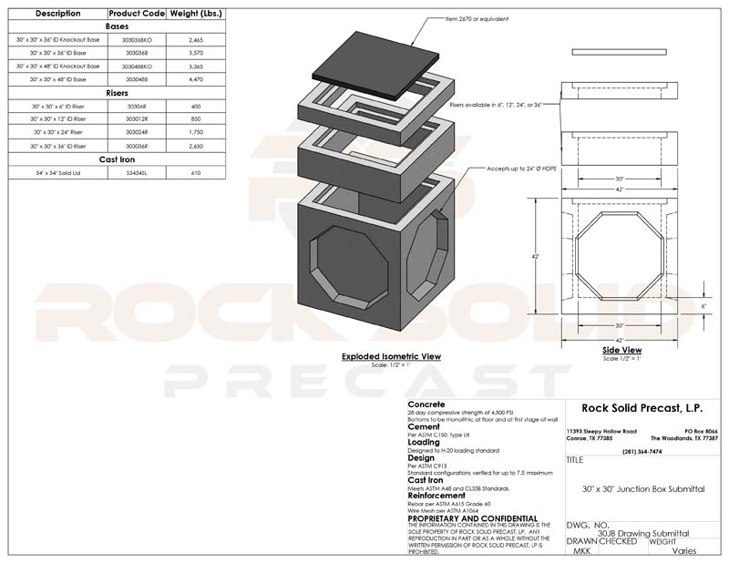 Rock Solid Precast L.P. - Quality Precast Products - Junction Box ...