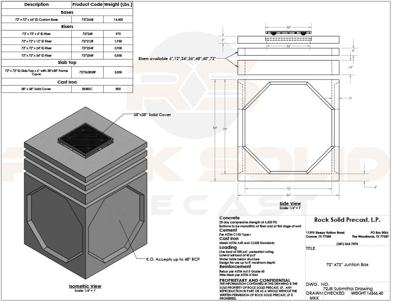 Rock Solid Precast L.P. - Quality Precast Products - Junction Box ...